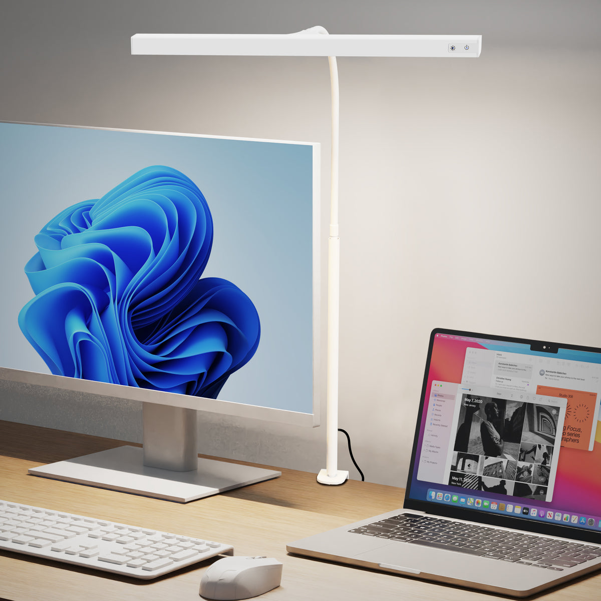 SUPERDANNY LED Desk Lamp for Office Home, Eye-Caring Desk Light with A