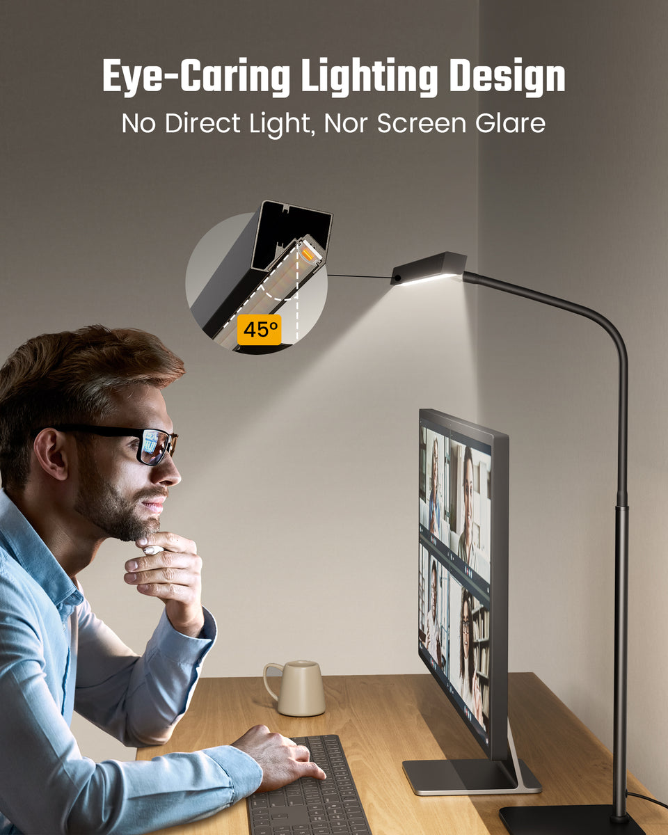 SUPERDANNY LED Desk Lamp for Home Office, Eye-Caring Desk Light with B