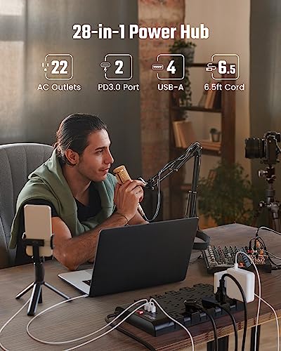 Surge Protector 22 Outlets with 45W Type-C Fast Charging USB – SUPERDANNY