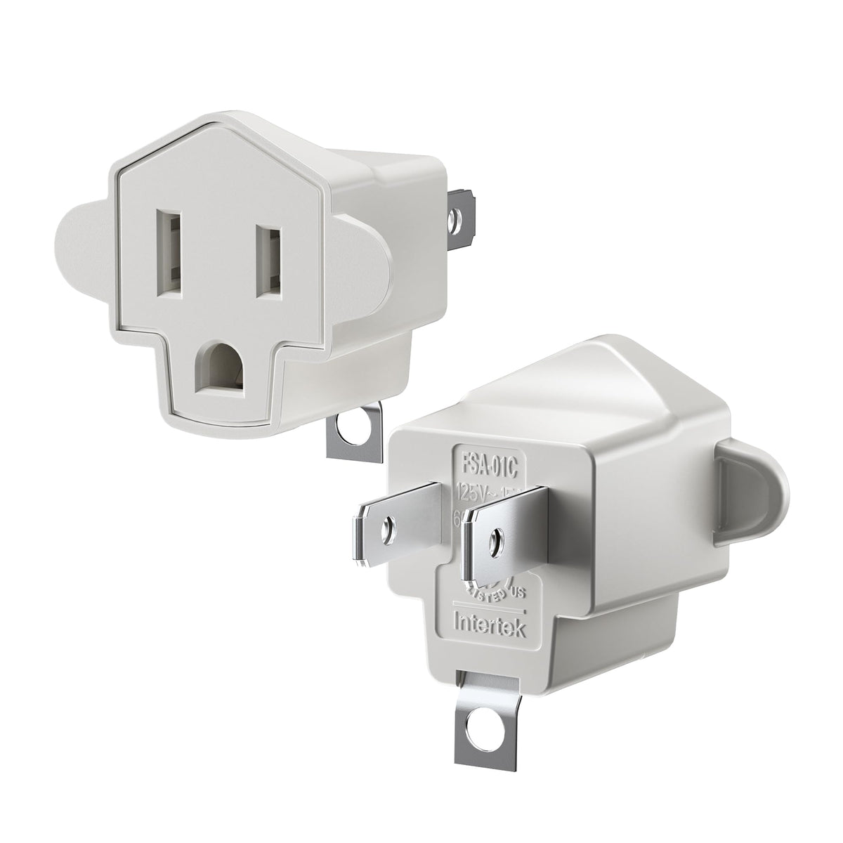 2 Prong to 3 Prong Outlet Adapter, SUPERDANNY ETL Listed 3-2 Prong Ada